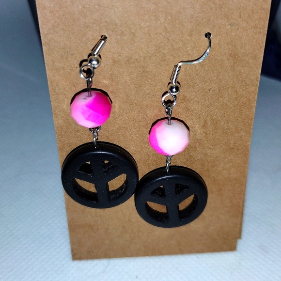 Hand Crafted | Jewelry | Mini Peace Sign Black | Poshmark